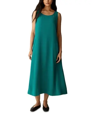 Eileen Fisher Ballet Neck Silk Dress
