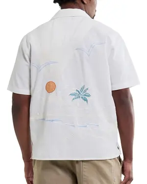 WAX LONDON Didcot Short Sleeve Shirt - Ecru