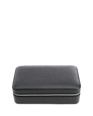 ROYCE NEW YORK Zippered Luxe Travel Jewelry Case - Black