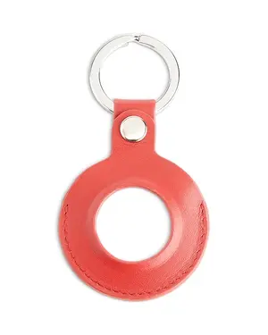 ROYCE NEW YORK Leather Air Tag Holder Key Chain - Red