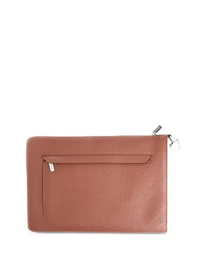 ROYCE NEW YORK Zippered Travel Portfolio Organizer - Tan