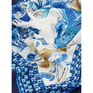 FERRAGAMO Show Silk Scarf - Navy