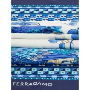 FERRAGAMO Show Silk Scarf - Navy
