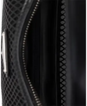 Prada Re-edition 2005 Mesh And Brushed Leather Bag - Black