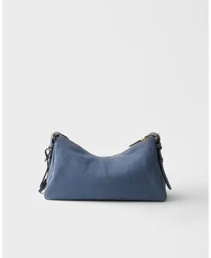 Prada Aimee Large Nubuck Leather Shoulder Bag - Blue