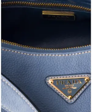 Prada Aimee Large Nubuck Leather Shoulder Bag - Blue