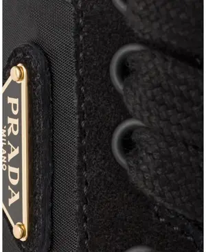 Prada Downtown Re-nylon And Suede Sneakers - Black