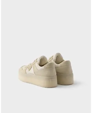 Prada Downtown Re-nylon And Suede Sneakers - Neutral