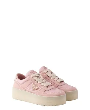 Prada Downtown Re-Nylon And Suede Sneakers Pink