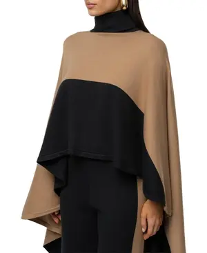 JLUXLABEL Contrast Funnel Neck Top - Black