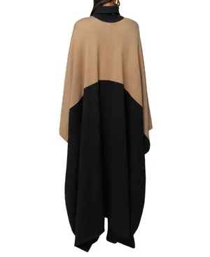 JLUXLABEL Contrast Funnel Neck Top - Black