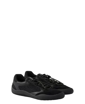 Prada Speedrock Mesh Fabric Sneakers - Black