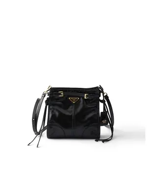 Prada Bonnie Leather Mini Shoulder Bag - Black