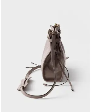 Prada Bonnie Leather Mini Shoulder Bag - Grey