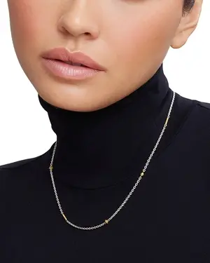 Lagos 18k Yellow Gold & Sterling Caviar Chain Necklace