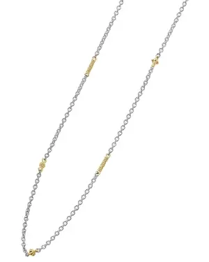 Lagos 18k Yellow Gold & Sterling Caviar Chain Necklace