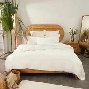 HAMAM Wrinkle Washed Linen Casual Pillowcase Pair, Queen - Ivory