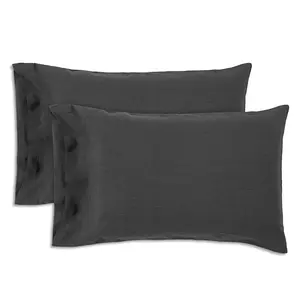 HAMAM Wrinkle Washed Linen Casual Pillowcase Pair, Queen - Stone