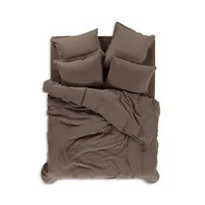 HAMAM Wrinkle Washed Linen Sheet Set, Queen - Mocha