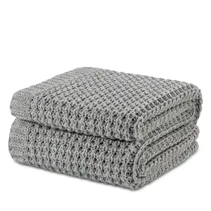 HAMAM Dimension Knitted Lambswool Throw, 130 X 180 - Mist
