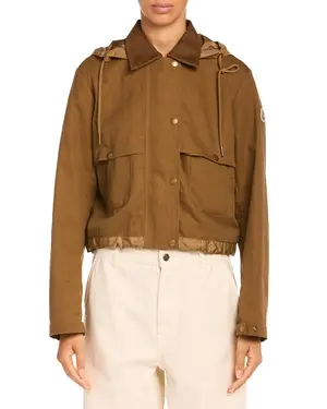 Moncler Aconitum Hooded Shirt Jacket - Open Brown