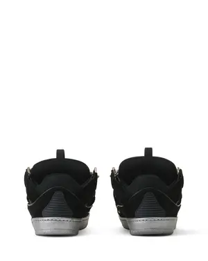 LANVIN Curb Sneakers With Chain Detail - Black/silver