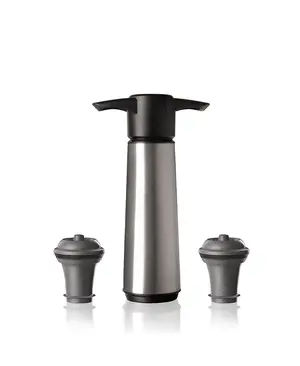 VACU VIN Stainless Steel Wine Saver, Set Of 3 - Silver