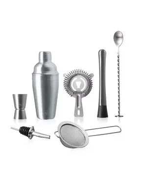 VACU VIN Bar In A Box Cocktail Set, 7 Piece - Silver