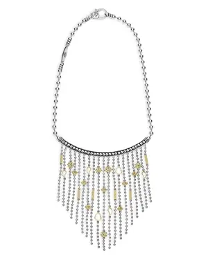 Lagos Sterling And 18k Yellow Gold Caviar Multi Strand Necklace