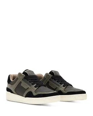 ALLSAINTS Regan Lace Up Low Top Sneakers - Black/sage