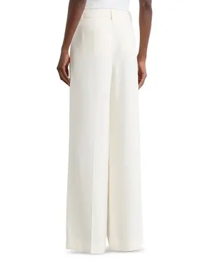 REISS Petites Wide Leg Trousers - Cream