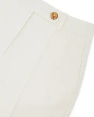 REISS Petites Wide Leg Trousers - Cream