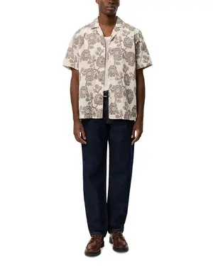 LES DEUX Lesley Flower Jacquard Short Sleeve Shirt