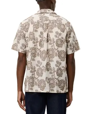 LES DEUX Lesley Flower Jacquard Short Sleeve Shirt