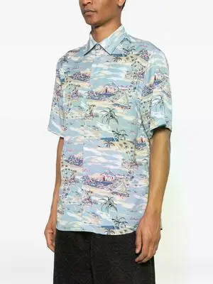 7 For All Mankind Patterned Short Sleeve Shirt