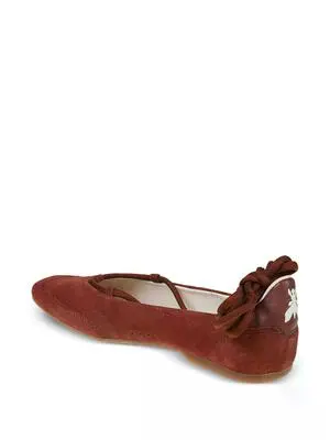 Patrizia Pepe Dancing Skin Lace-up Ballerina Flats
