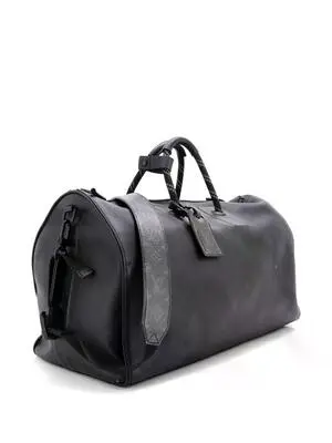 LOUIS VUITTON Keepall Bandouliere 50 Travel Bag Dark Infinity Leather Monogram Eclipse Glaze Canvas