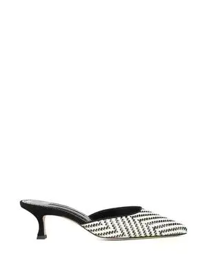 Manolo Blahnik Woven Point-toe Mules