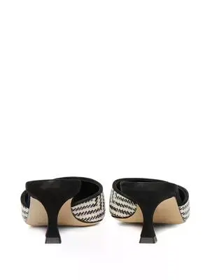 Manolo Blahnik Woven Point-toe Mules