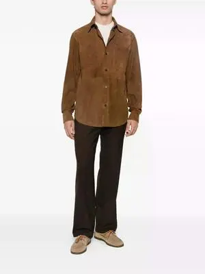 FURSAC Button-front Suede Overshirt