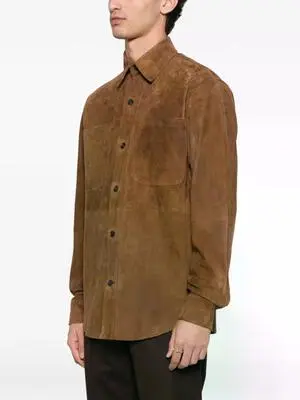 FURSAC Button-front Suede Overshirt