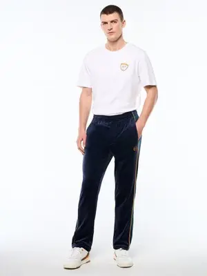 SERGIO TACCHINI Forato Velour Track Pant - Maritime Blue