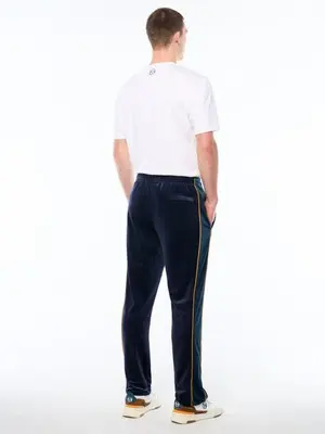 SERGIO TACCHINI Forato Velour Track Pant - Maritime Blue