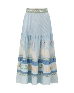 SMWR. BY THE SOMEWHERE CO Swan Lake Tiered Maxi Skirt