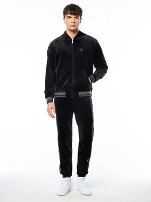 SERGIO TACCHINI Viaggioa Reversible Velour Track Jacket - Black Beauty