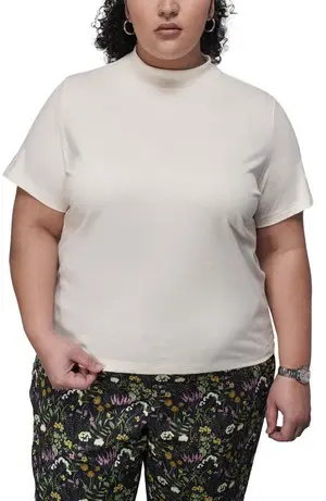 WILFANG Relaxed-fit Mock Neck T-shirt - White