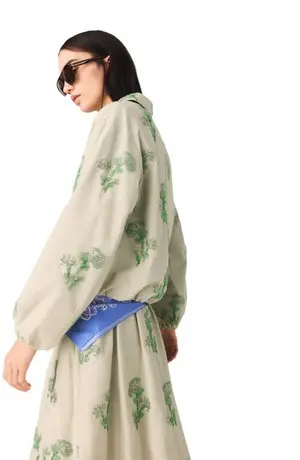 Maje Embroidered Technical Bomber Jacket - Beige