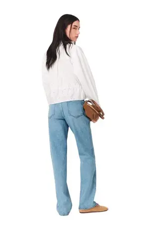 Maje Straight Leg Jeans With Chain Detail