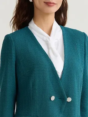 Misook Tailored Two-button Crossover Knit Jacket