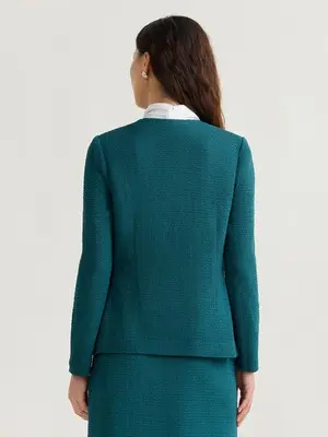Misook Tailored Two-button Crossover Knit Jacket